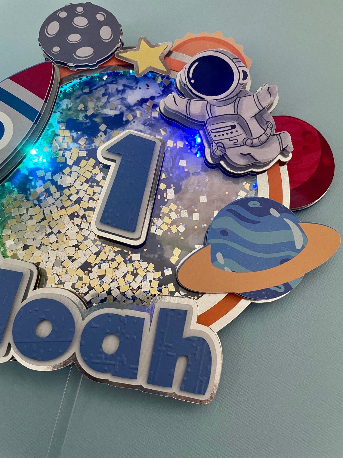 Space Cake Topper, Outer Space Birthday Party, Austronaut Party Decor ...