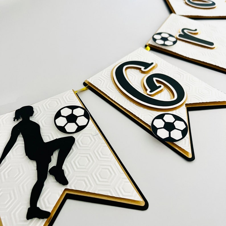 Soccer Girl Birthday Banner, Soccer Girl Party Decoration, Soccer Name ...