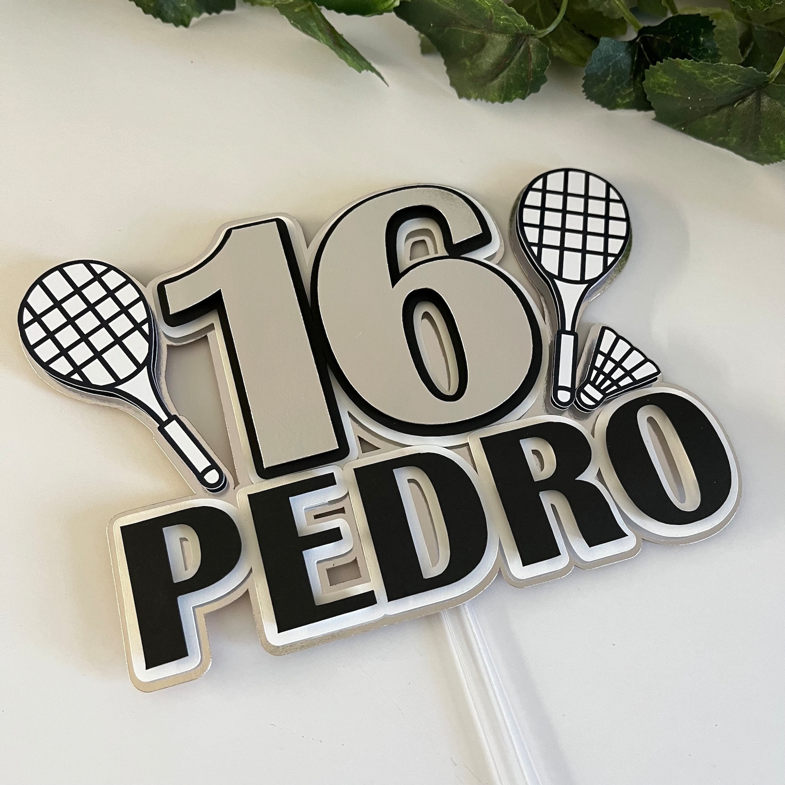 Badminton Birthday Cake Topper Customized With Name and Age, Badminton ...