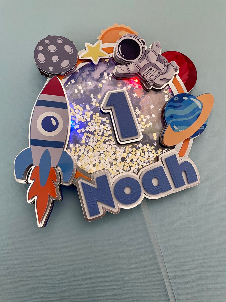 Space Cake Topper, Outer Space Birthday Party, Austronaut Party Decor ...