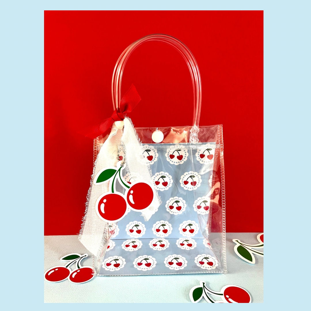 Cherry Clear Favor Bag, Cherry Party Theme Favor Bag, Cherry Birthday ...