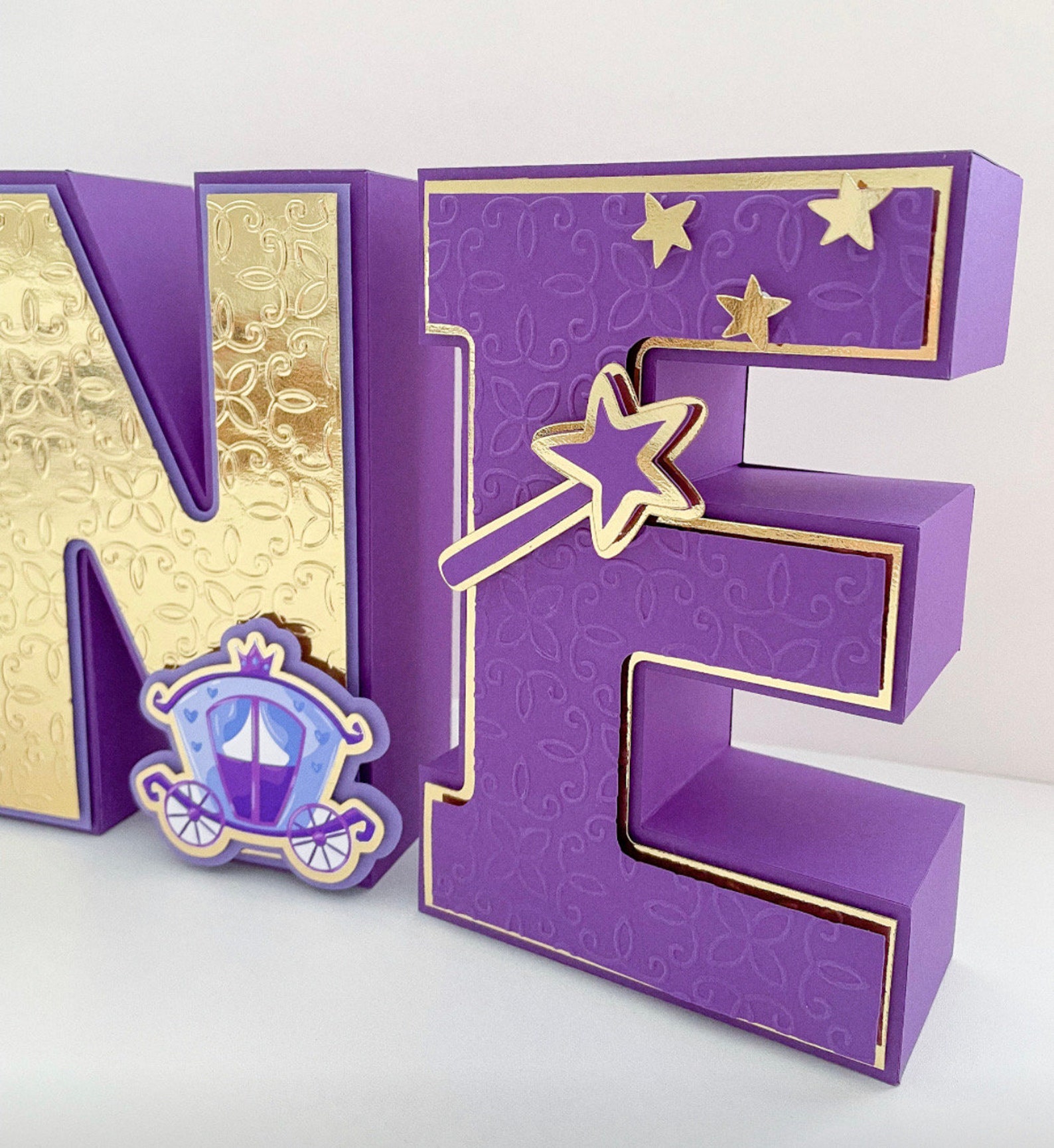 ONE Princess 3D Letters, Princess Cake Topper, 1st Princess Girl ...