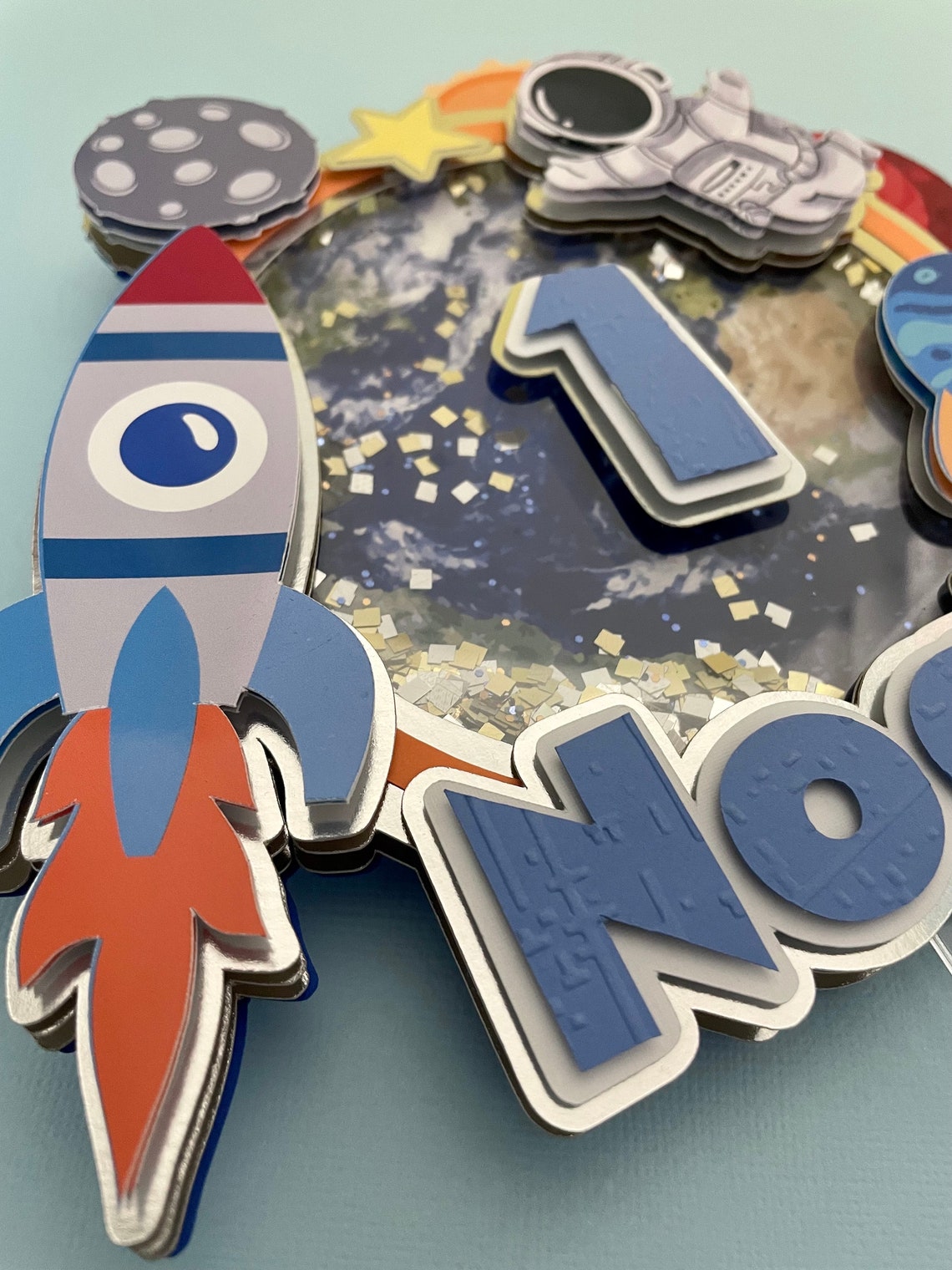 Space Cake Topper, Outer Space Birthday Party, Austronaut Party Decor ...