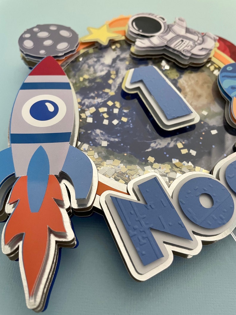 Space Cake Topper, Outer Space Birthday Party, Austronaut Party Decor ...