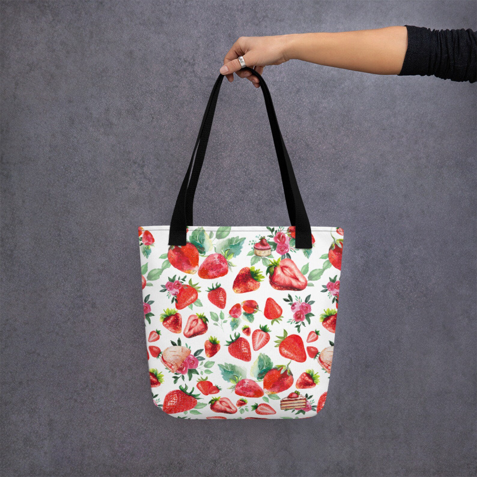 Strawberry Cottage Core Tote Bag Garden Esthétique Botanique Fraise ...