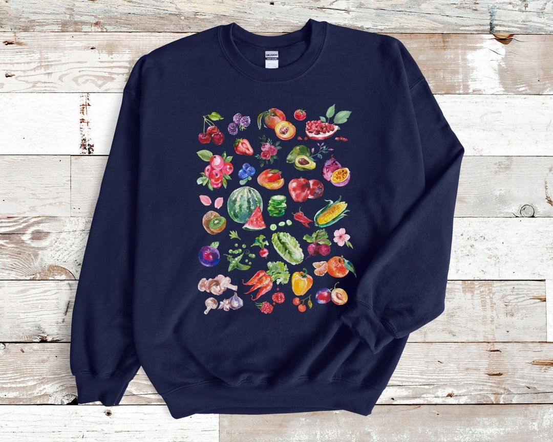 Fruit Veggie Cottage Core Sweater Vegetarian Sweatshirt Aesthetic ...