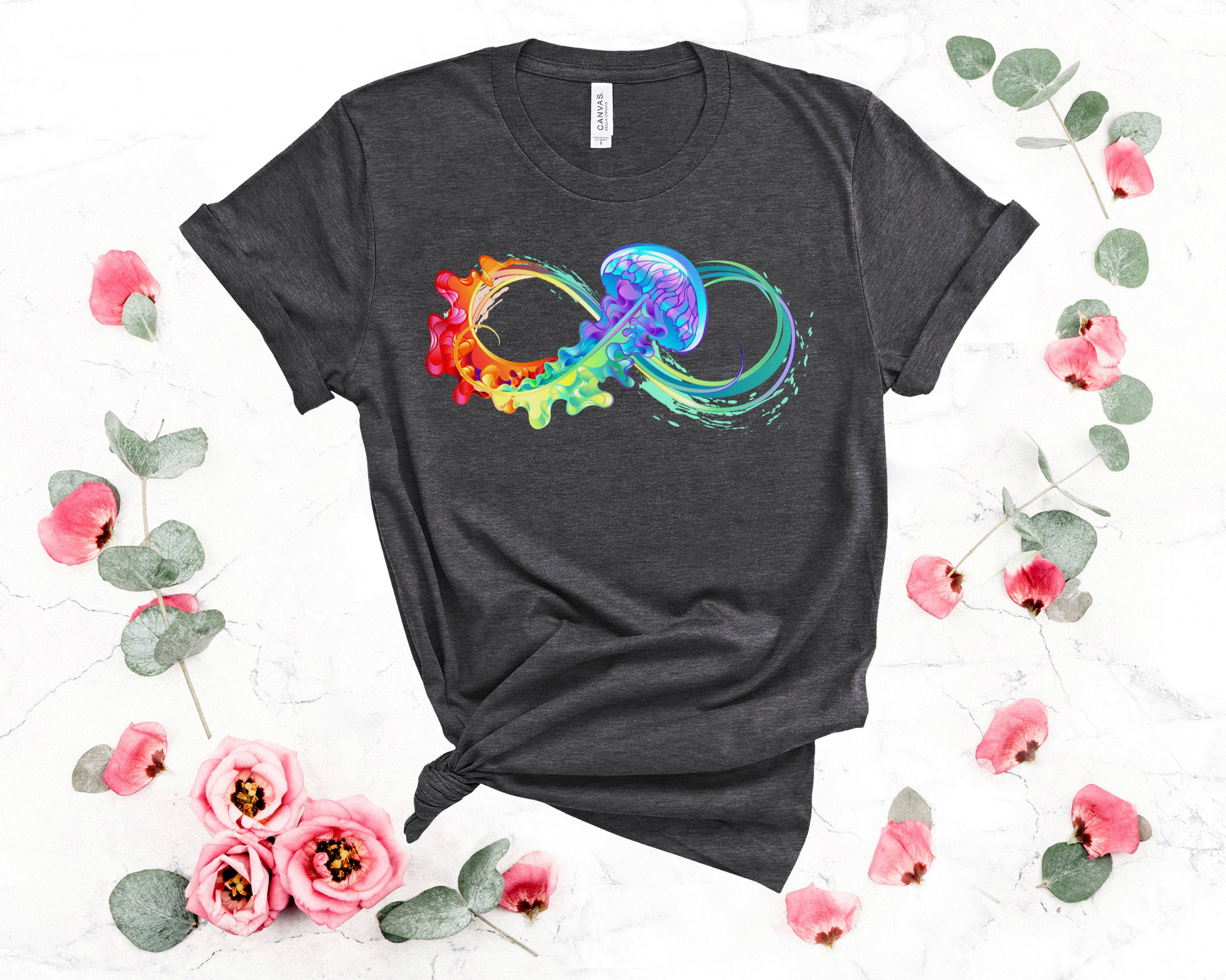 Autism Awareness T-shirt Rainbow Jellyfish Neurodiversity - Etsy
