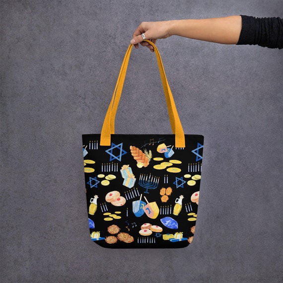 Hanukkah Tote Bag Jewish Aesthetic Chanukah Print Reusable Bag - Etsy