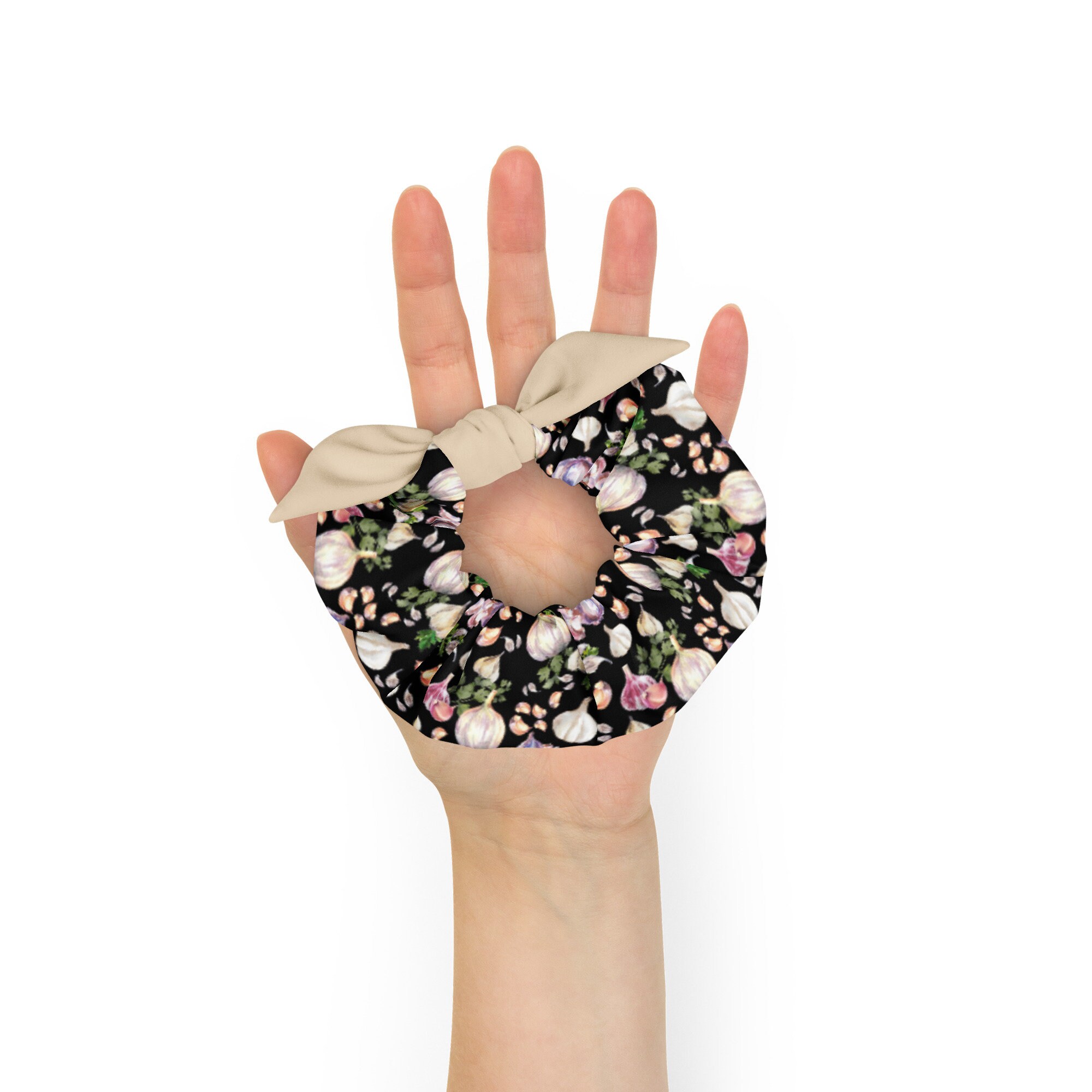 Bow Scrunchie Cottage Core Garlic Print Hair Ties Hair Accessories ...