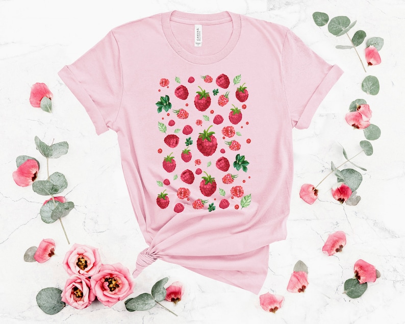 Raspberry Cottage Core T-shirt Raspberry Clothes Raspberry - Etsy