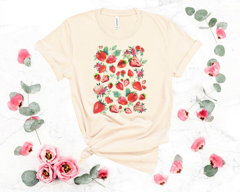 Strawberry Cottage Core T-shirt Strawberry Clothes Strawberry - Etsy