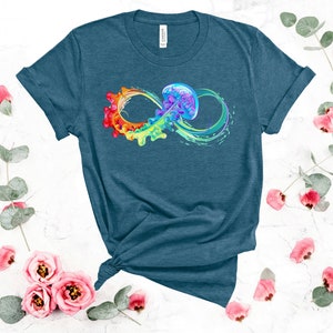 Autism Awareness T-shirt Rainbow Jellyfish Neurodiversity Acceptance ...