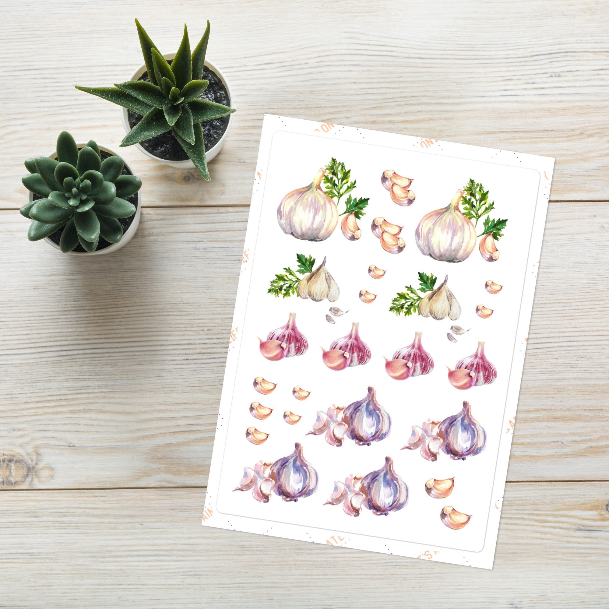 Garlic Cottage Core Sticker Sheet Kiss Cut Stickers Cute Sticker Pack ...