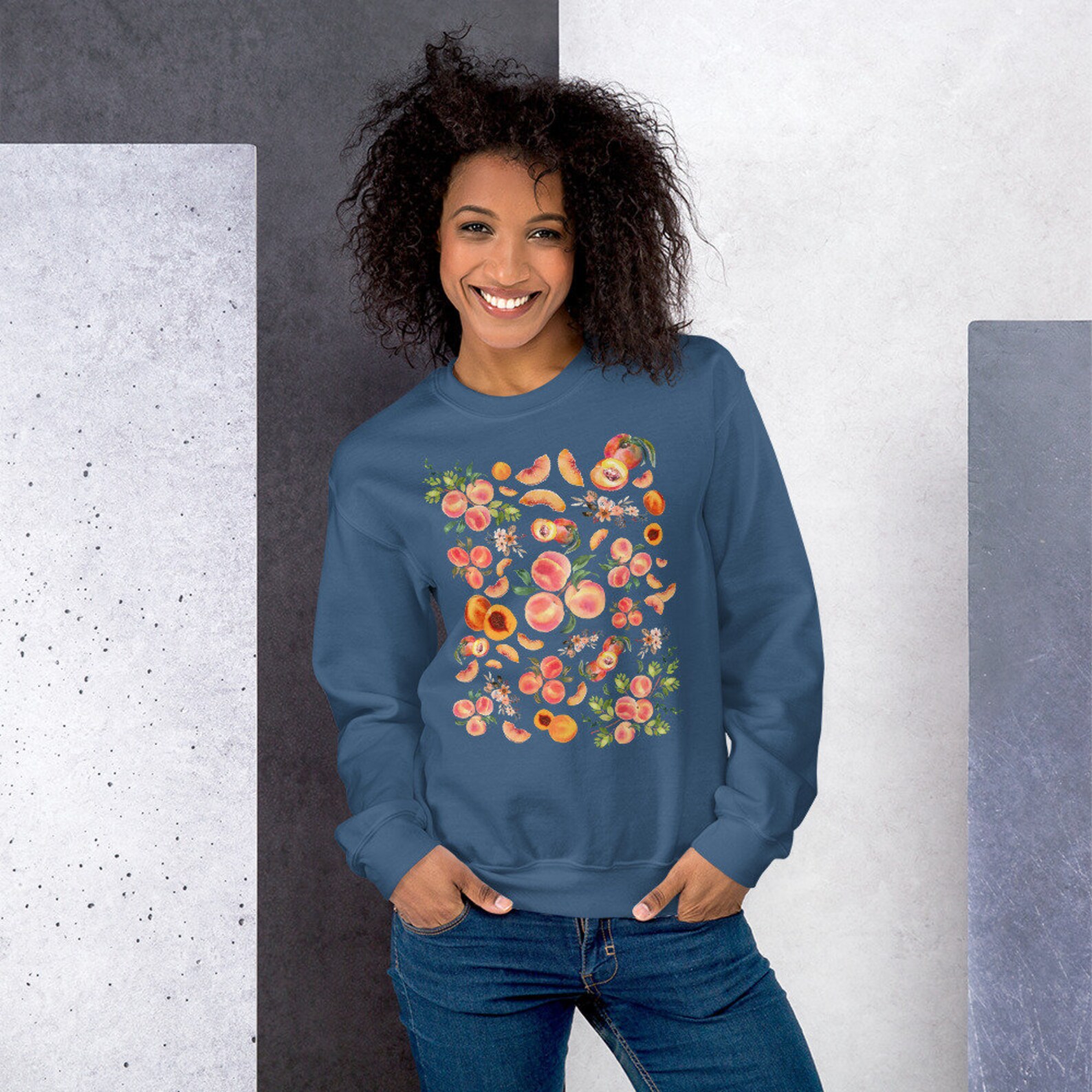 Peach Cottage Core Autumn Sweater Peach Clothes Peach Sweatshirt ...