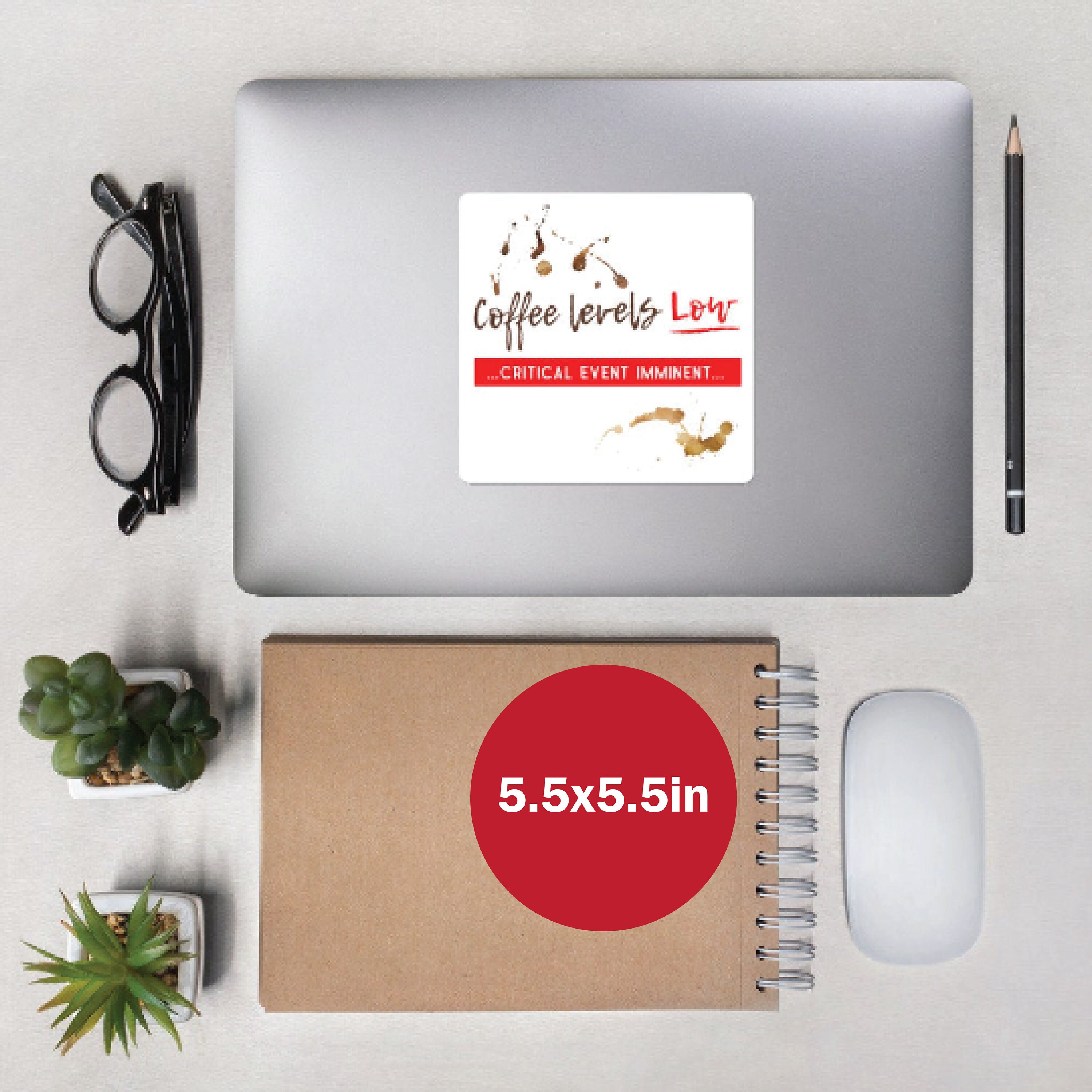 COFFEE LEVELS LOW Sticker, Coffee Stickers, Laptop Sticker, Coffee ...