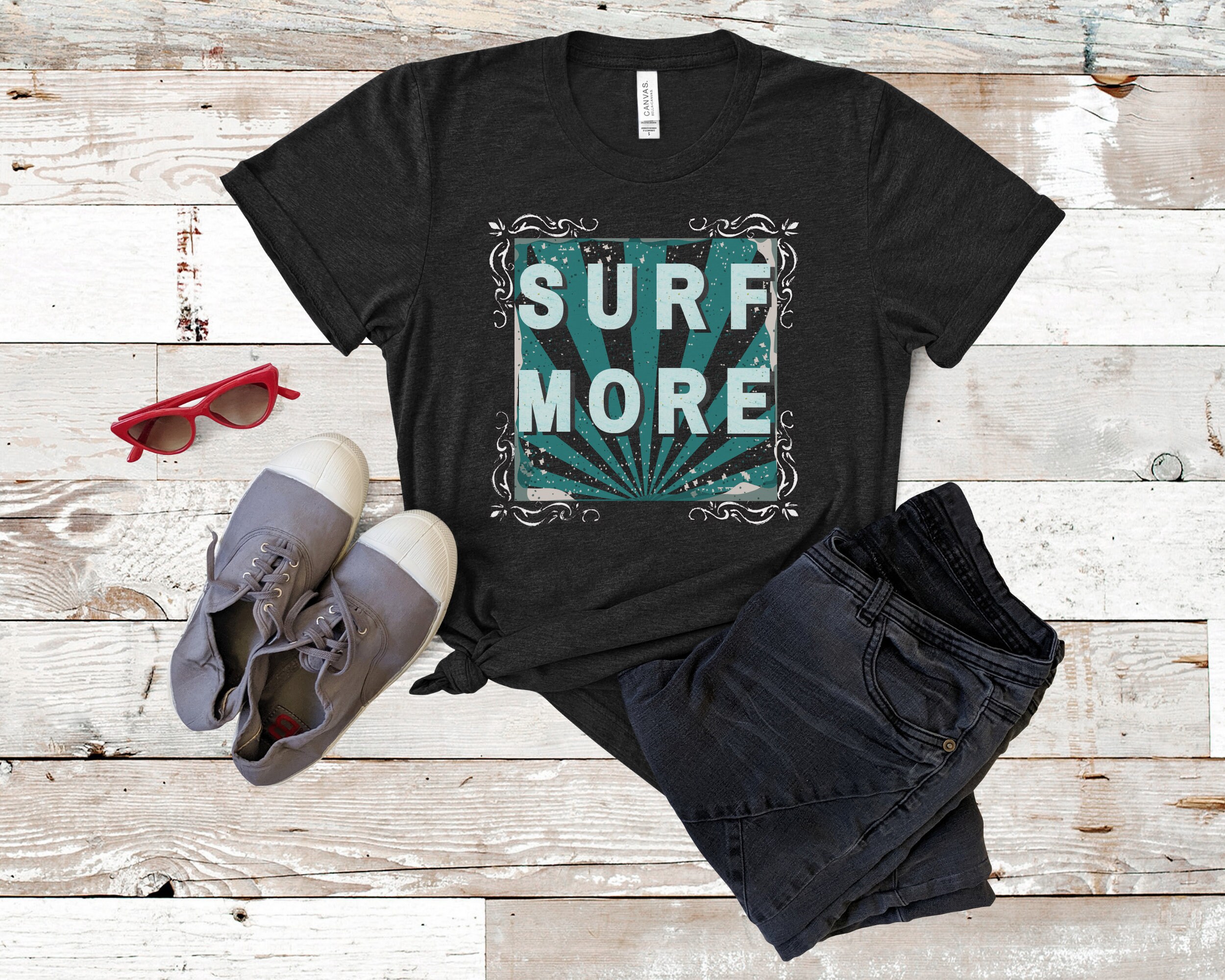 SURF MORE Unisex T-shirt, Cool Surfing Shirt, Surfer Birthday Gift ...