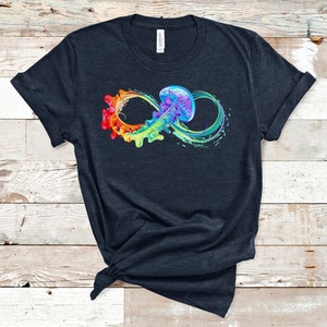 Autism Awareness T-shirt Rainbow Jellyfish Neurodiversity Acceptance ...