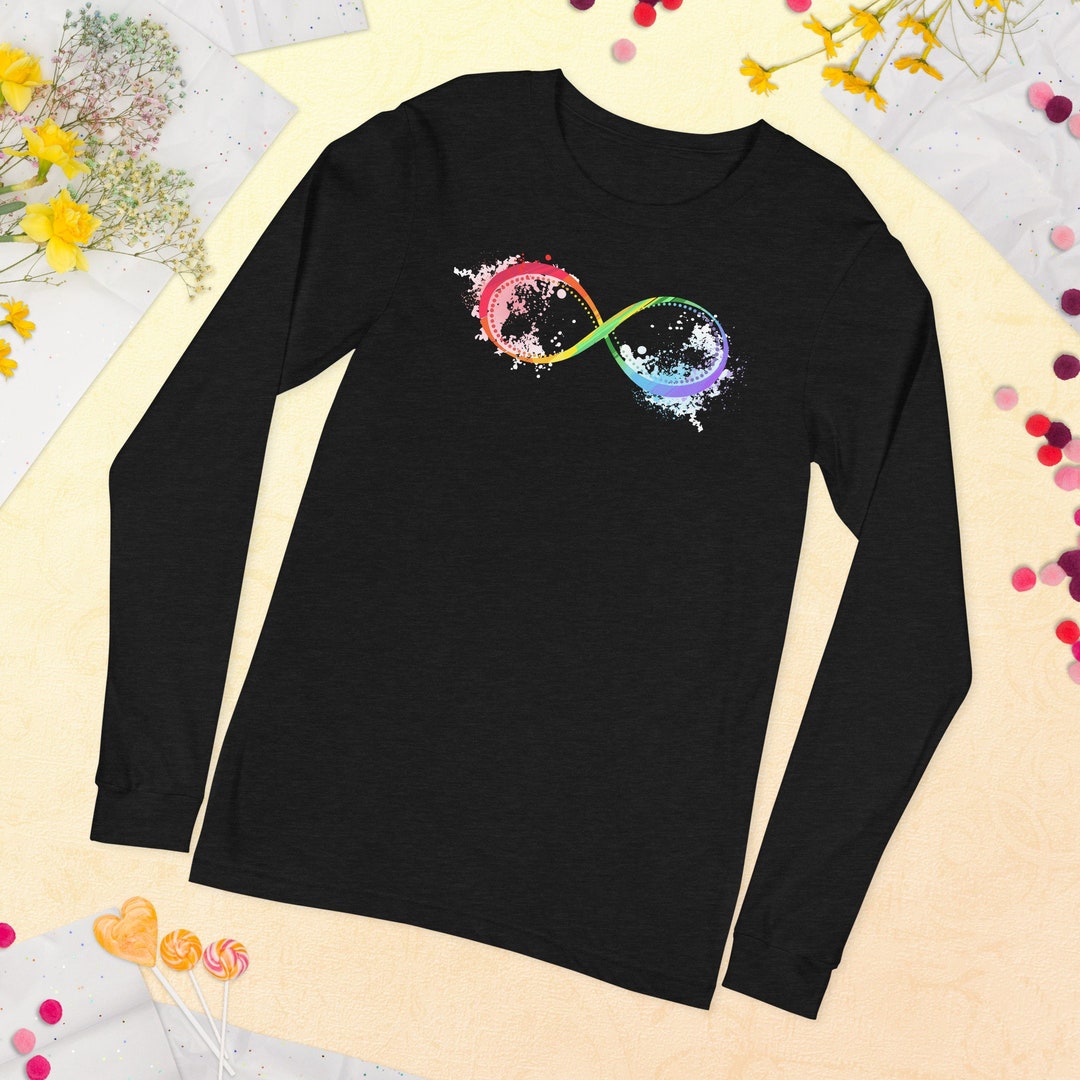 Neurodiversity Rainbow Infinity Long Sleeve Shirt, Autism Acceptance - Etsy