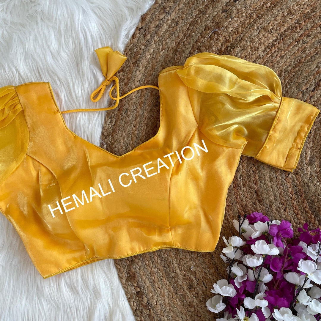 Puff Sleeves Full Stitched Blouse Women Readymade Choli crop Top ...