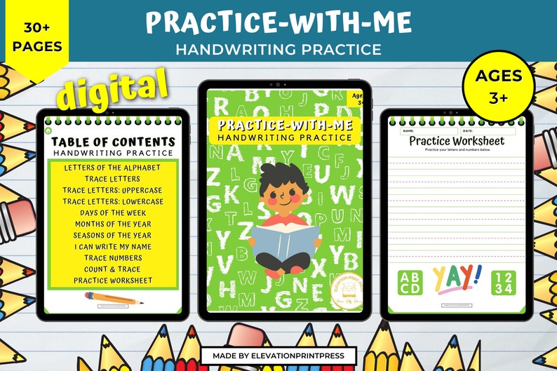 Fun Handwriting Practice Alphabet Letter Trace Practice Sheets - Etsy