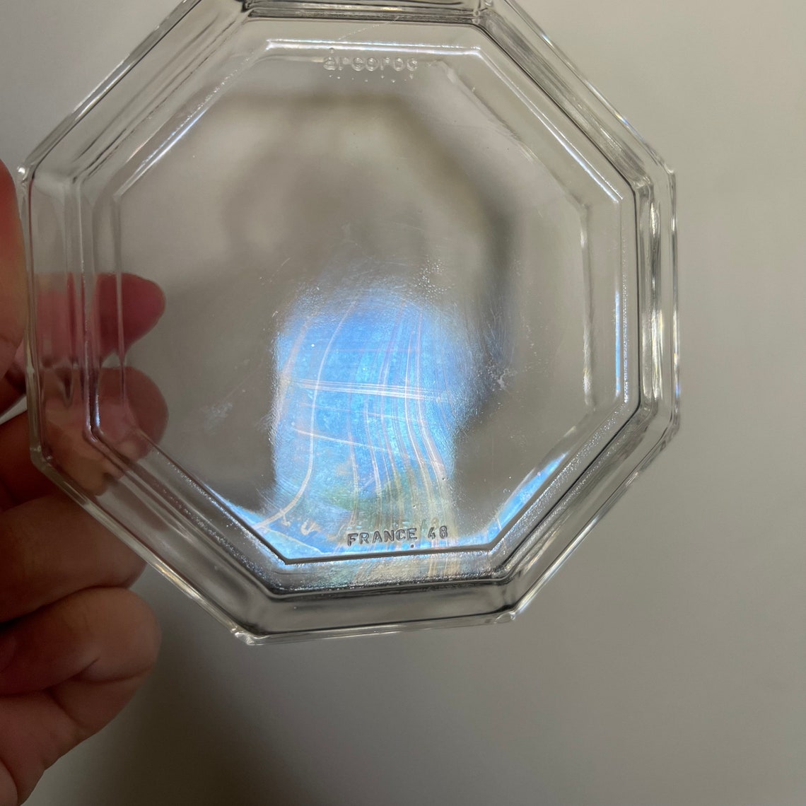 Vintage Clear Glass Arcoroc Octime Bowls Set of 2 Post-modern Octagon ...