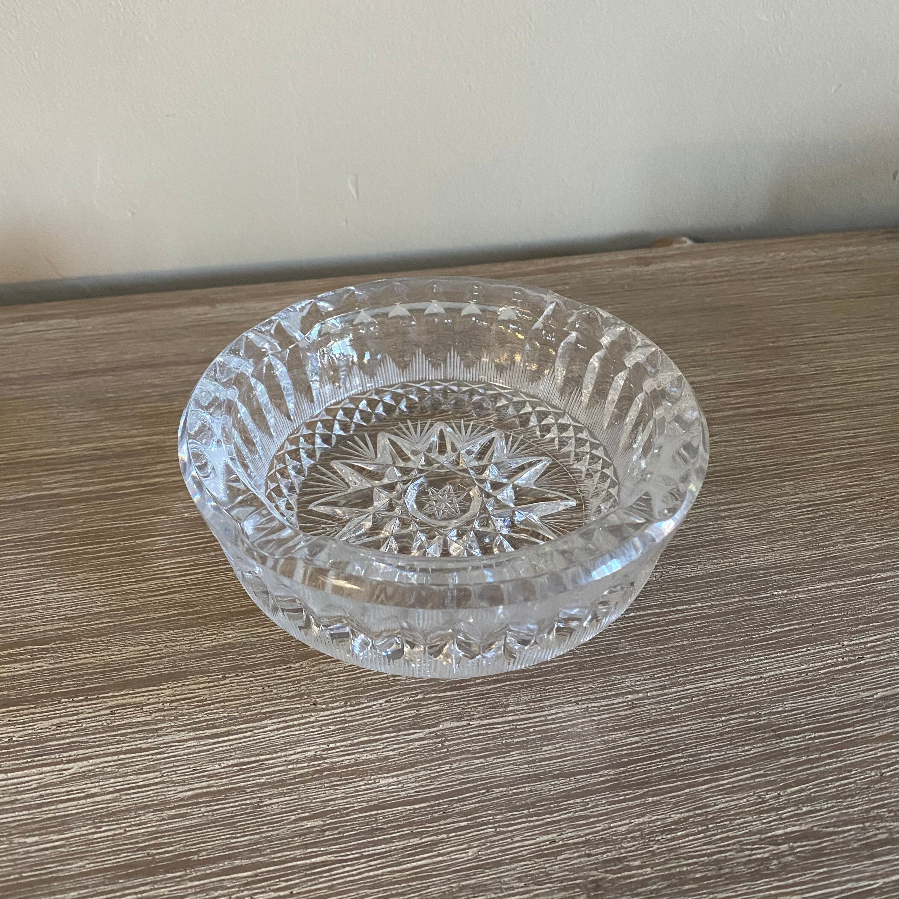 Vintage Full Lead Crystal Ashtray 1960s , MCM Crystal Ashtray ...