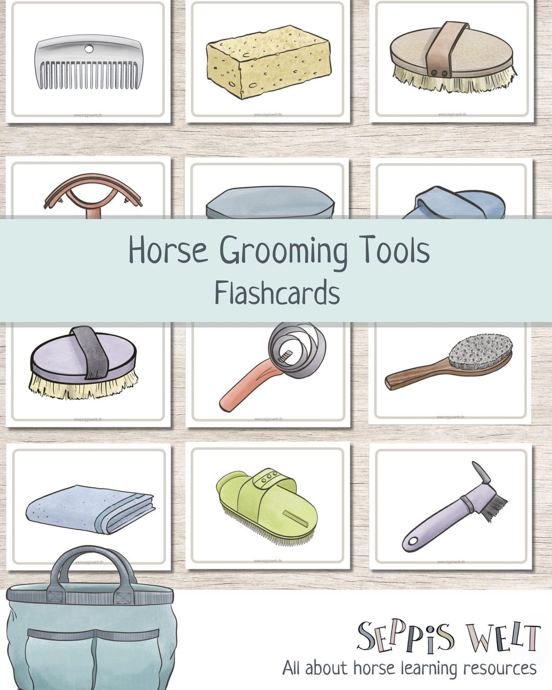 Horse Grooming Tools Flash Cards, Equine Grooming Tools Flashcards ...