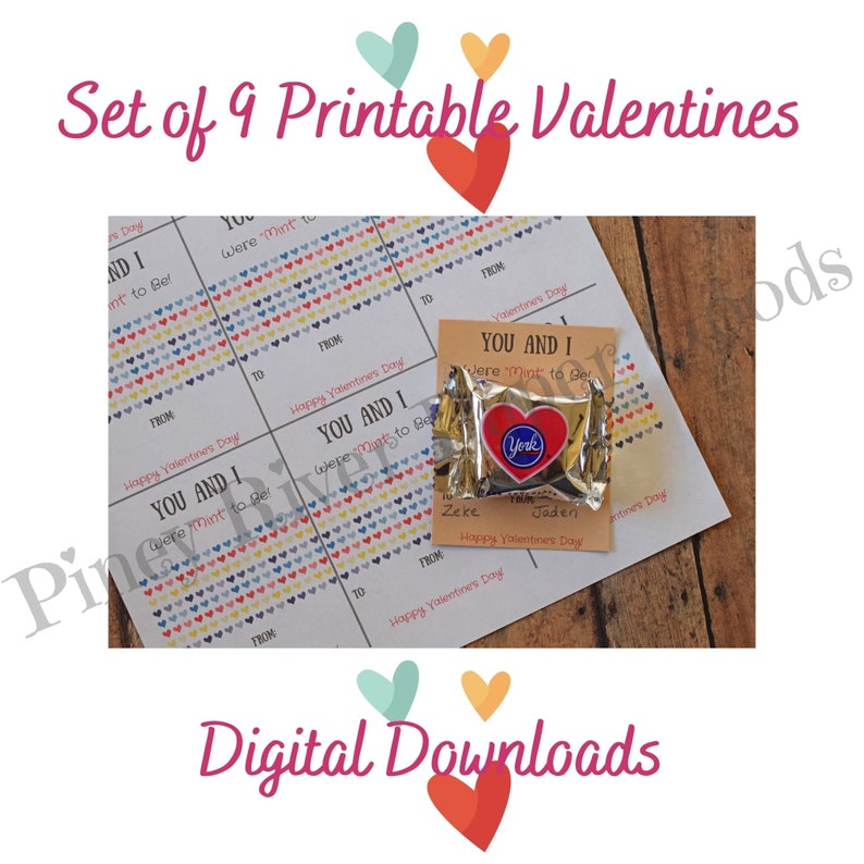 Printable "you and I Were Mint to Be" Valentines for Kids, Family ...