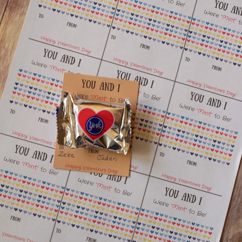 Printable "you and I Were Mint to Be" Valentines for Kids, Family ...