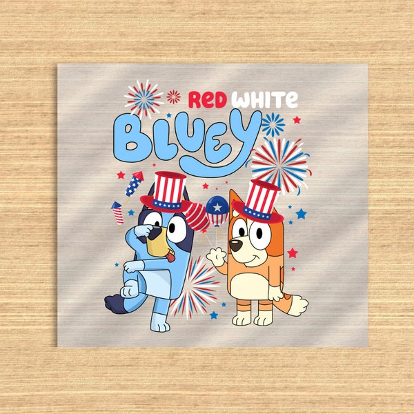 Red White Bluey Transfer - Etsy