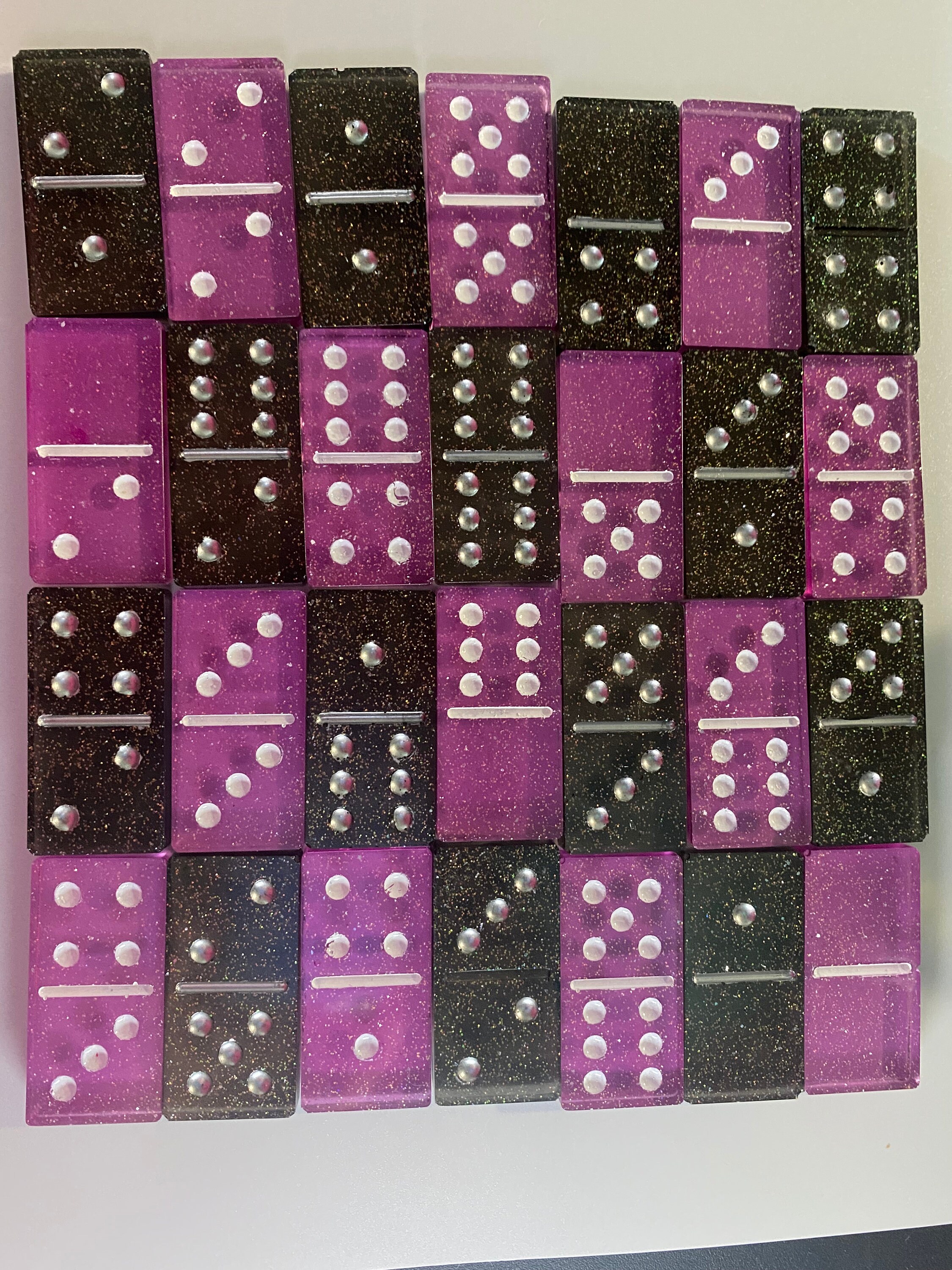 Full Set Black and Pink Dominoes - Etsy