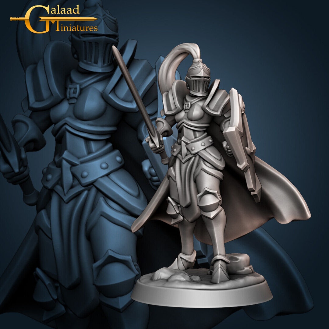 Fighter - Paladin Female Sword and Shield - Galaad Miniatures - Fantasy ...