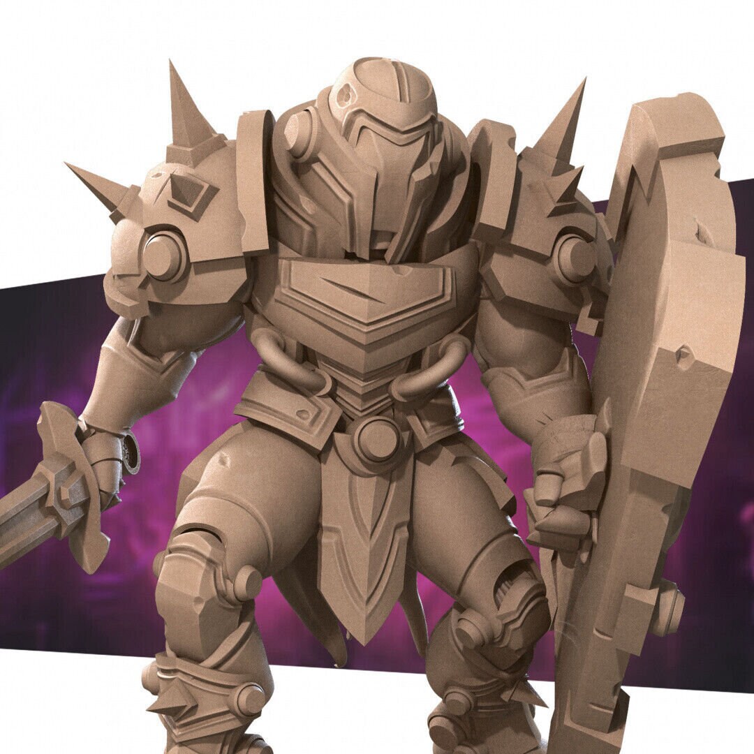 Warforged Fighter / Paladin - Helmet - Bite the Bullet Fantasy D&D - Etsy