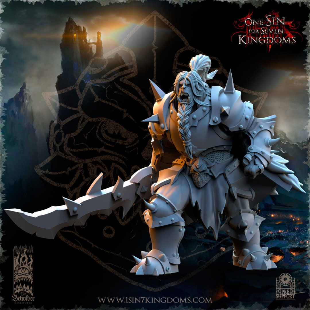 Orc Sergeant Fighter / Barbarian Beholder Minatures Dungeons and Dragons - Etsy