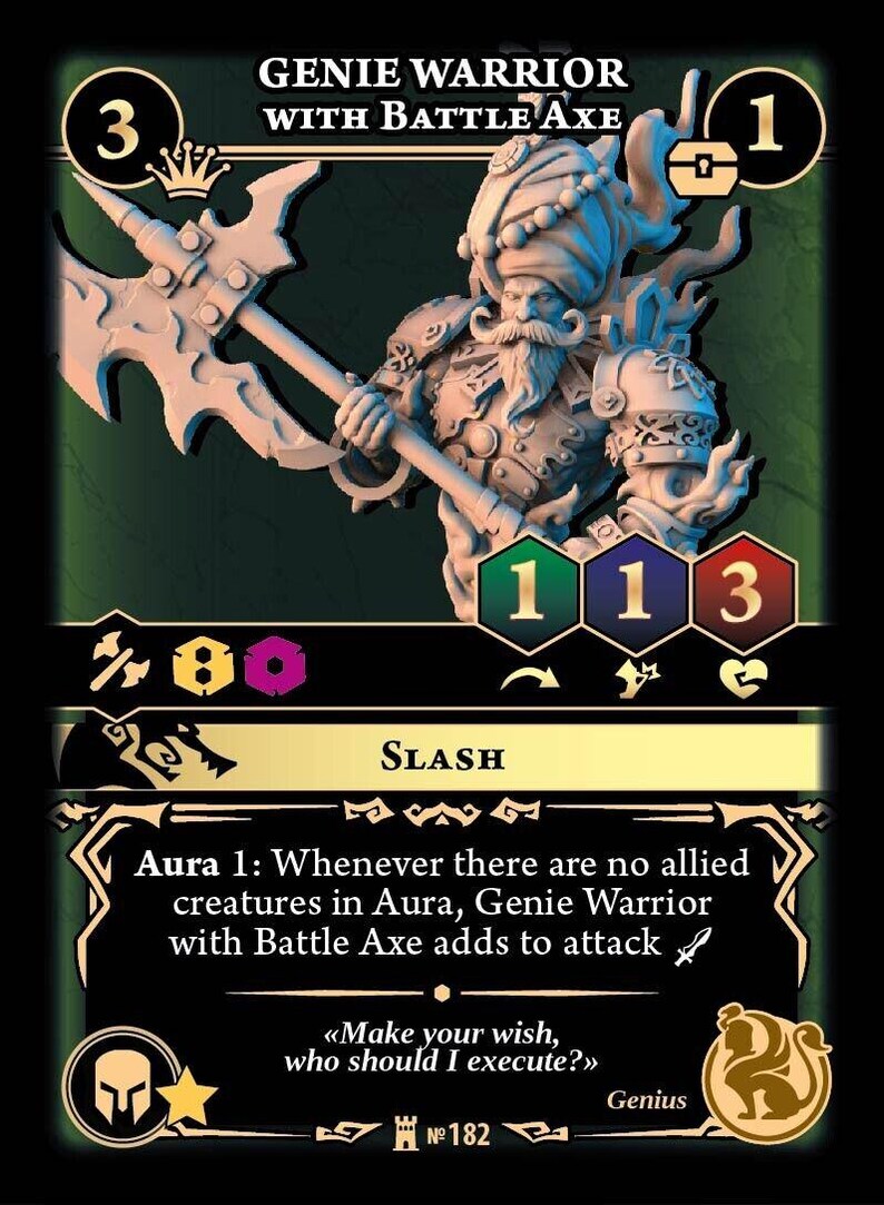 Genie Warrior - Djinn Battle Axe - Signum Games - Fantasy Dungeons and ...