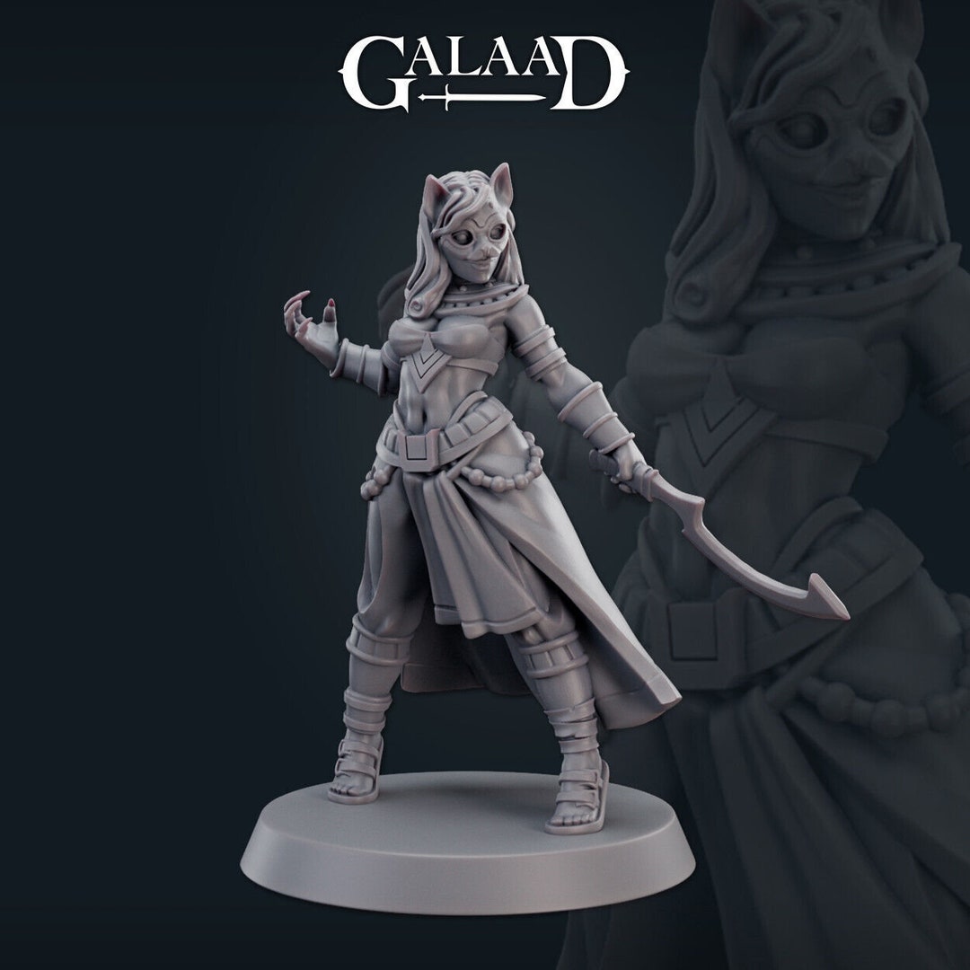 Female Cat Mask A - Galaad Miniatures - Dungeons and Dragons - Etsy