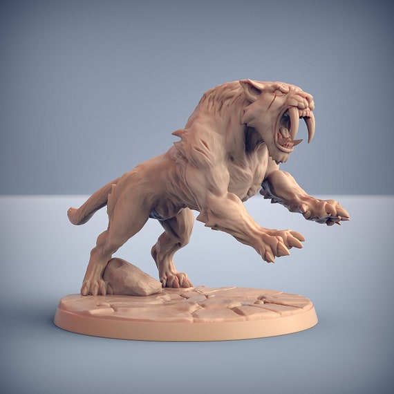 Smilodon Saber Toothed Tiger C Artisan Guild Fantasy - Etsy