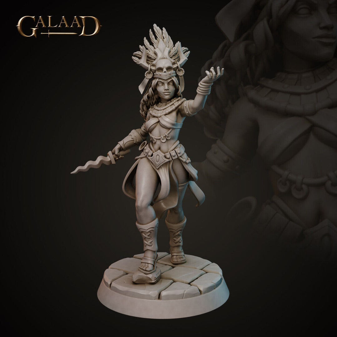 Aztec Sorceress A - Rogue / Druid - Galaad Miniatures - Dungeons and ...
