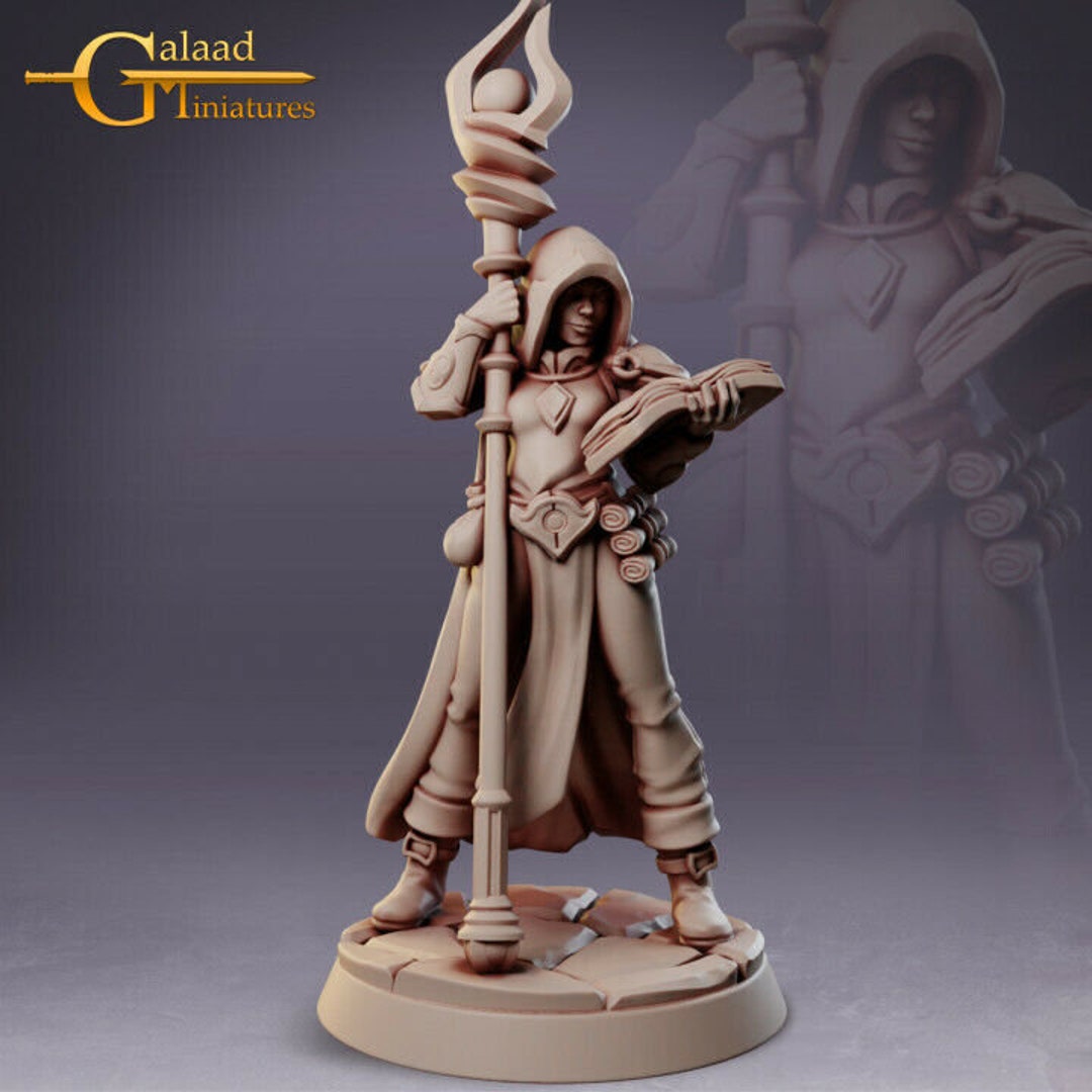 Novice Mage Wizard - Galaad Miniatures - Fantasy Dungeons and Dragons ...