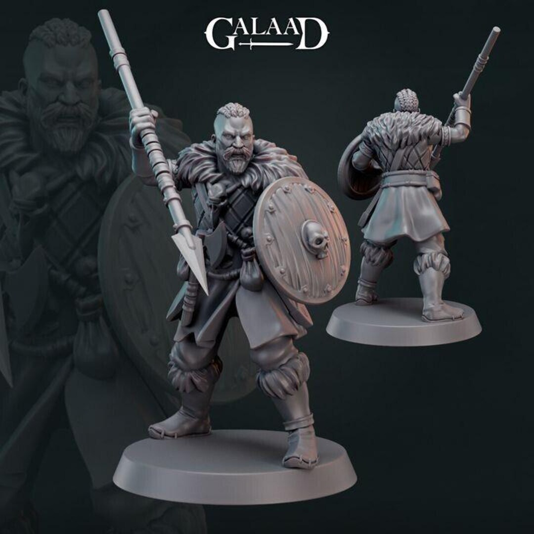 Male Norse Spearman Northern Viking - Galaad Miniatures - Dungeons and Dragons - Etsy