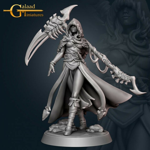 Female Reaper Knight Galaad Miniatures Fantasy Dungeons - Etsy