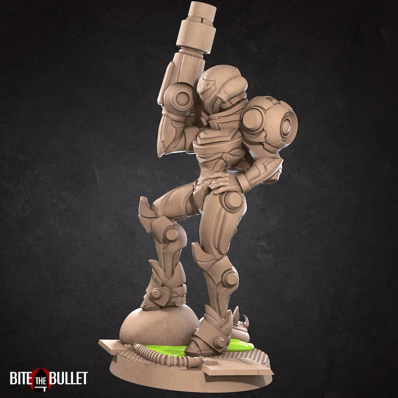 Samus / Metriod Helmet Pinup Bite the Bullet Fantasy D&D - Etsy