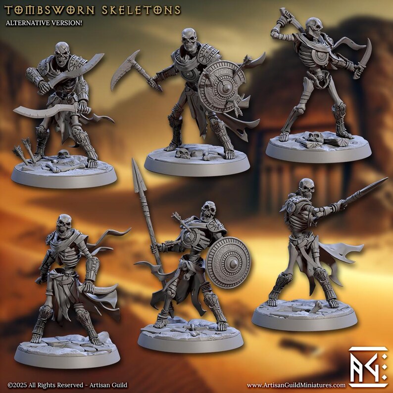 Undead Skeletal Warrior - Skeleton Spear - Artisan Guild - Dungeons and ...