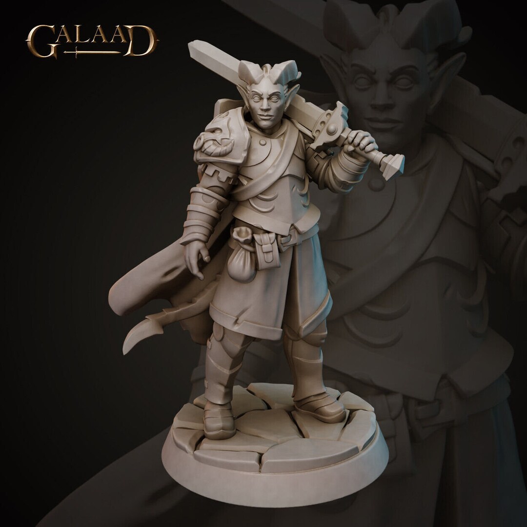 Tiefling Fighter - Paladin / Knight - Galaad Miniatures - Dungeons and ...