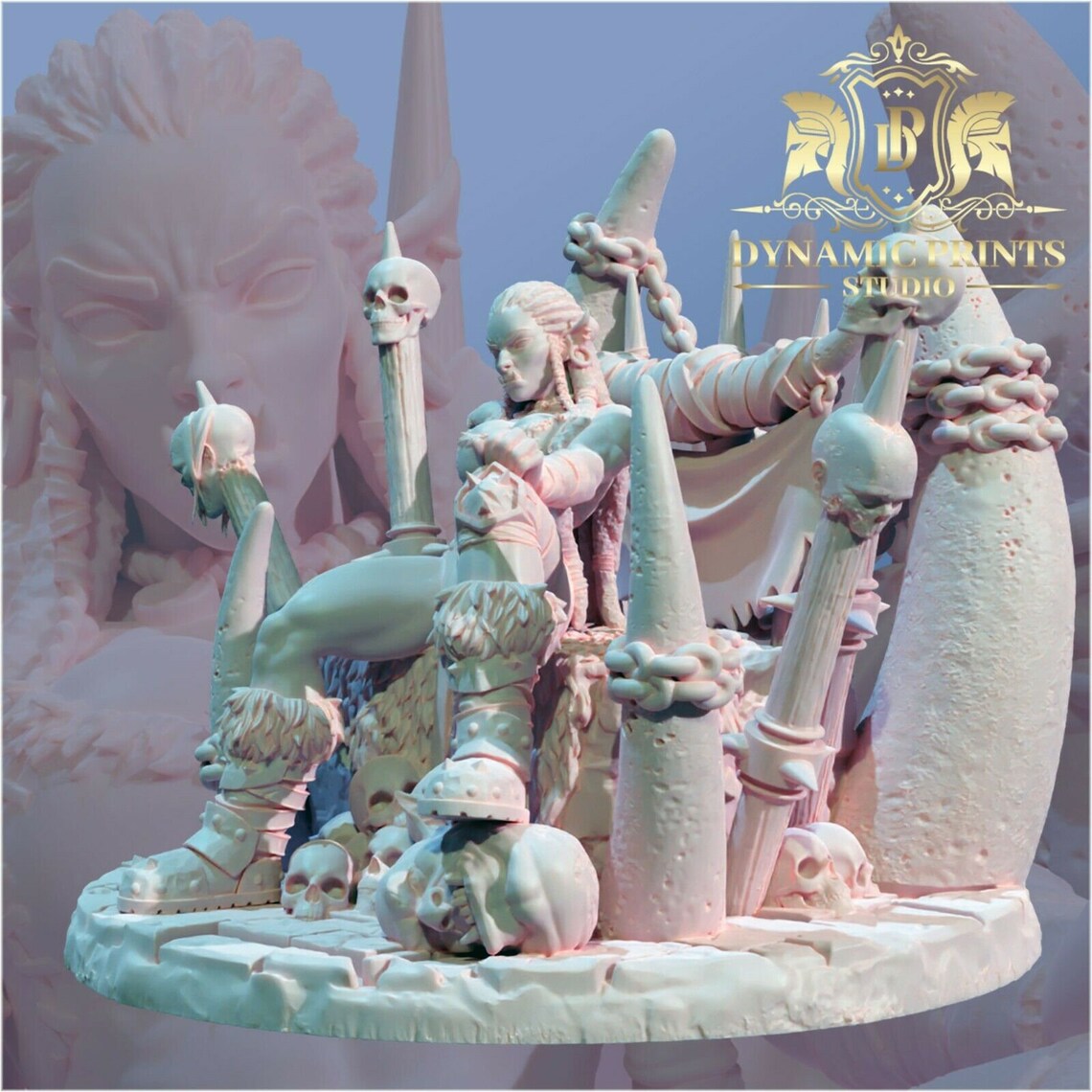 Dorcia Female Orc Warchief Throne Dynamic Prints Exclusive - Etsy UK