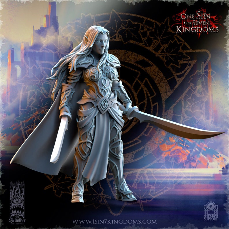 Silvermoor Elf Hero - Fighter - Beholder Minatures - Dungeons and ...