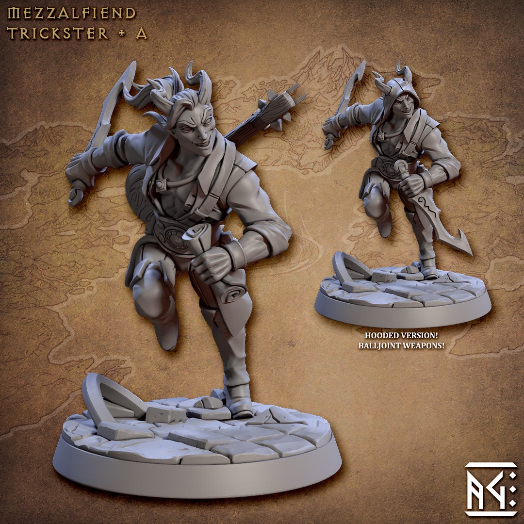 Tiefling Trickster A - Rogue - HOOD - Artisan Guild - Fantasy D&D - Etsy