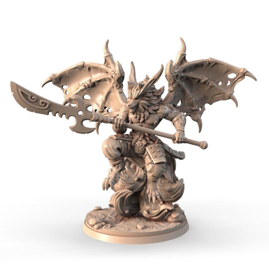 Winged Kitsune Warrior - Naginata - Signum Games - Fantasy Dungeons and ...