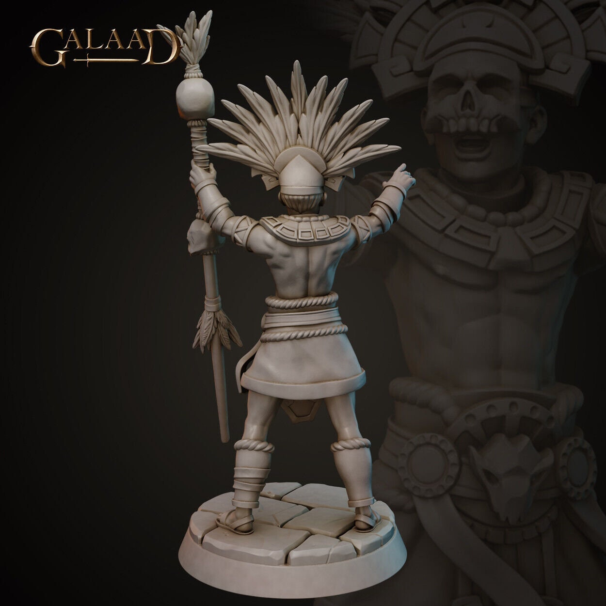 Aztec Shaman - Fighter / Druid - Galaad Miniatures - Dungeons and ...