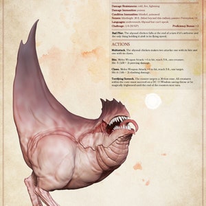 3x Abyssal Chicken Monster Yasashii Kyojin Studios Dungeons and Dragons ...